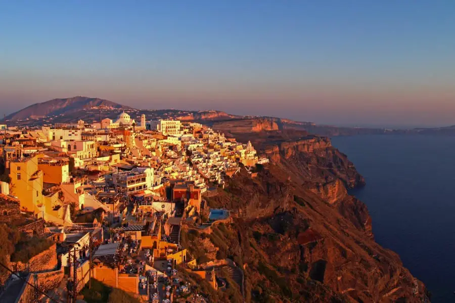 Sunset in Fira Santorini tourist guide for 2025
